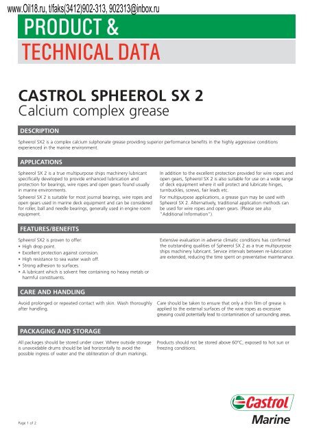 castrol spheerol sx 2