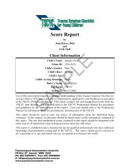 TSI-SP Sample Report - Psychological Assessments Australia