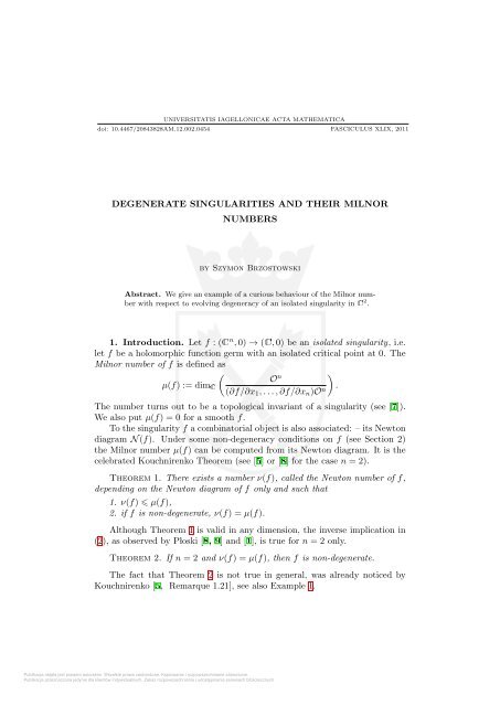 Degenerate singularities and their Milnor numbers