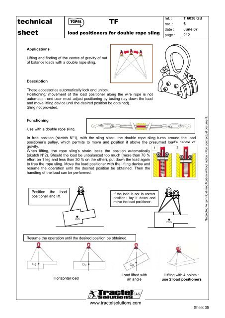 Load positioners - Tractel