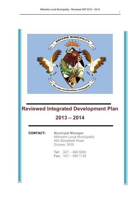 Mbhashe Final IDP 2013 -2014.pdf - Provincial Spatial Development ...