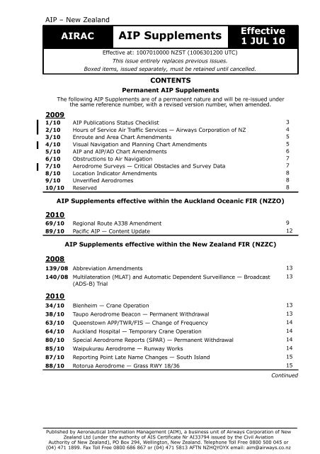 AIP Supplements - World Air Ops