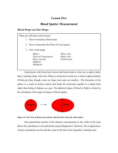 Lesson Five Blood Spatter Measurement - Justicia Forense