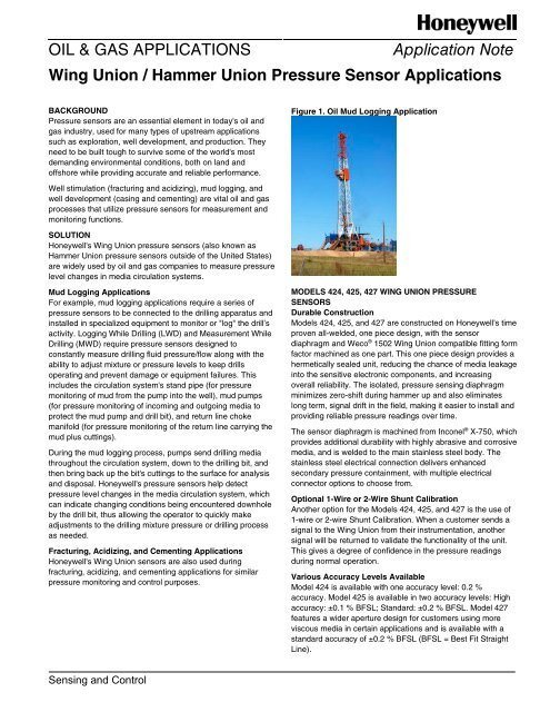 Application Note - Honeywell Test and Measurement Sensors