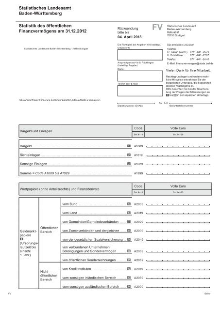 Formular (PDF) - Statistisches Landesamt Baden-Württemberg