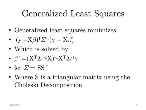 Generalized Least