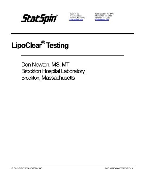 LipoClear Testing - Iris Sample Processing