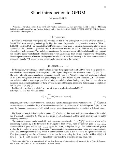 Short introduction to OFDM