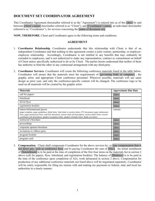 Sample Contract - document set