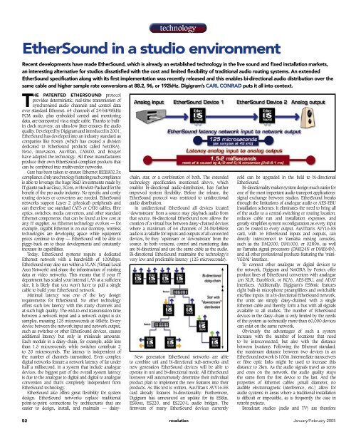 Ethersound in the studio - Resolution