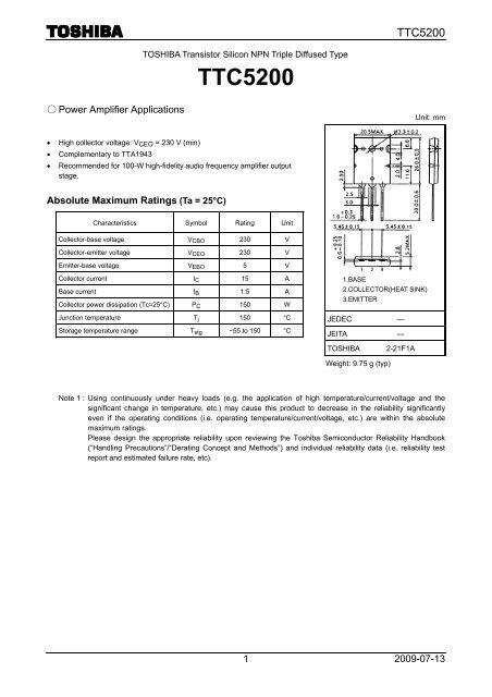 TTC5200 Datasheet Toshiba