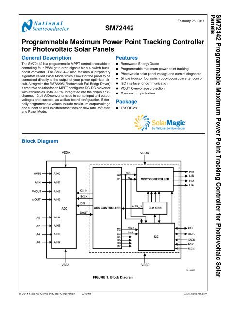SM72442 Programmable Maximum Power Point Tracking Controller ...