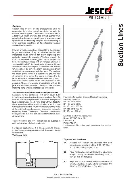 Suction Lines - Lutz-Jesco GmbH