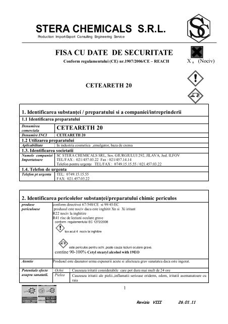 fisa cu date de securitate.pdf - Stera Chemicals