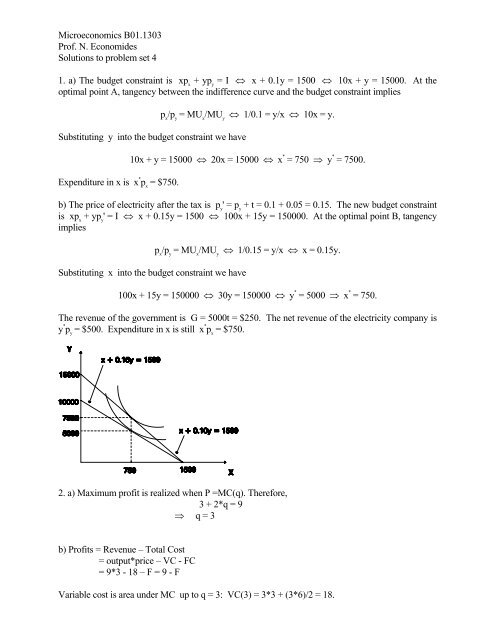 Solution to problem set 4 Solution to problem set 4