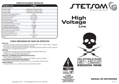 Download do Manual - Stetsom