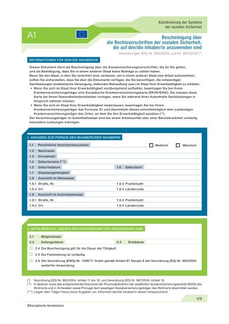 Formular A1