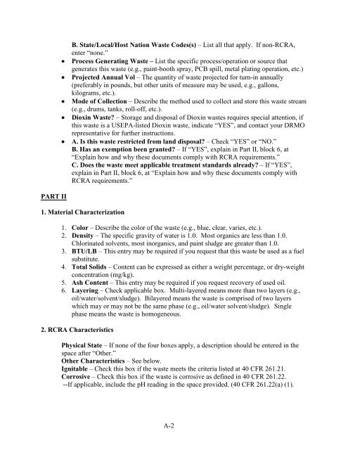 APPENDIX A HAZARDOUS WAST