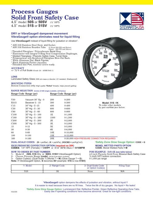 Process Gauges Solid Front Safety Case