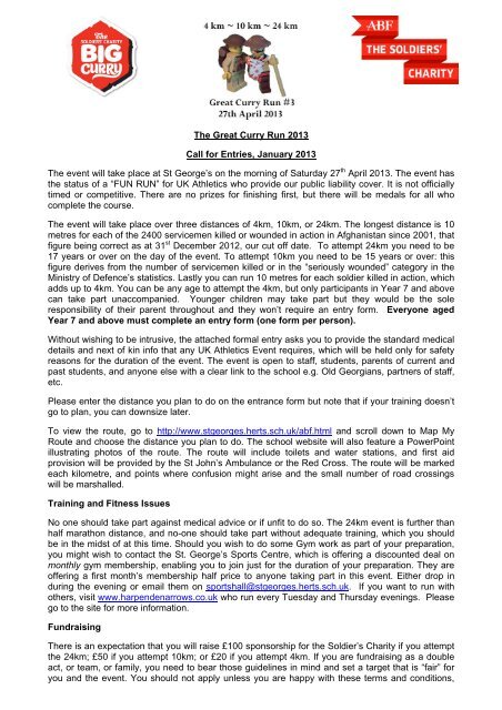 Great Curry Run Application Form 2013 - St George's School