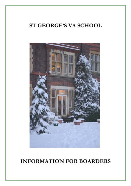 Boarding Information - St George's School
