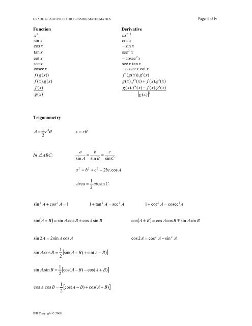 Spice Of Lyfe Physics Formula Sheet Grade 12