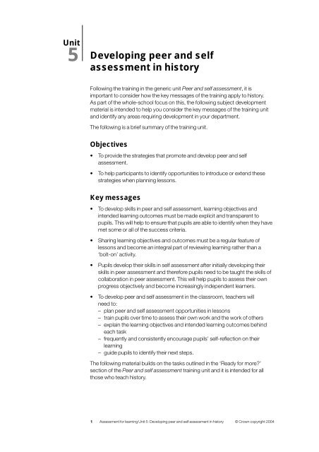 Self And Peer Assessment In History Norfolk Schools self-and-peer-assessment-in-history-norfolk-schools