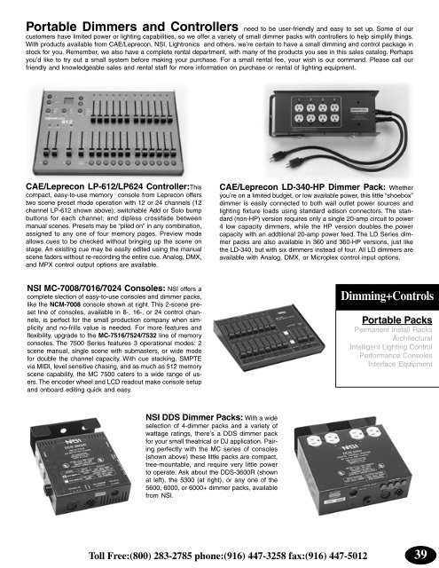 Dimmers & Controllers - Sacramento Theatrical Lighting