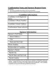 Confirmation Name and Sponsor Request Form - St. Mary's Parish