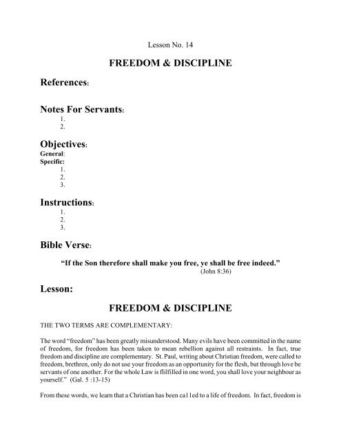 FREEDOM & DISCIPLINE - St. Marys Coptic Orthodox Church