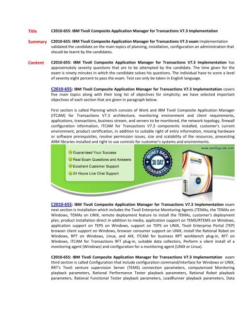 C2010-655 Exam Questions Answers PDF