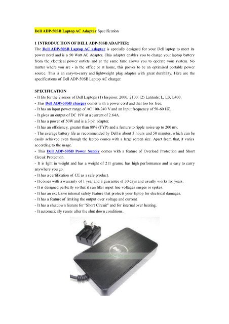 Dell ADP-50SB Laptop AC Adapter Specification.pdf