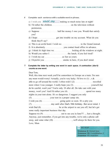 GRAMMAR 9 UNREAL TIME AND