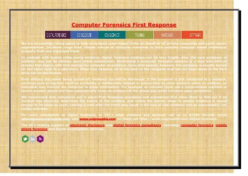 Computer Forensics First Response
