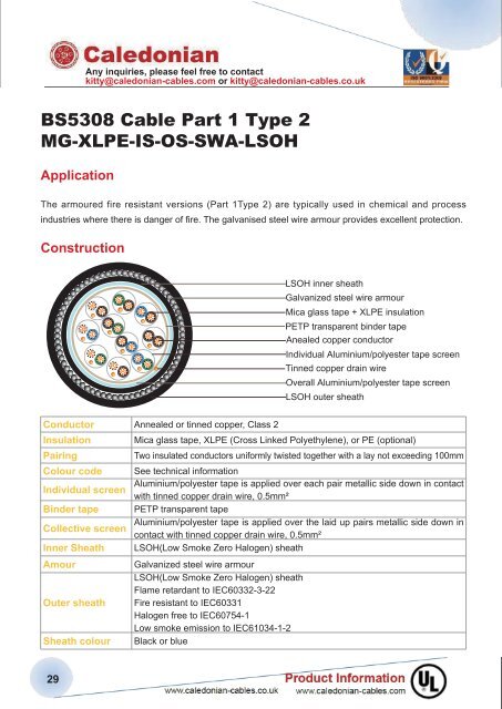 BS5308 Cable Part 1 Type 2 MG-XLPE-IS-OS-SWA-LSOH