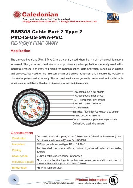 BS5308 Cable Part 2 Type 2 PVC-IS-OS-SWA-PVC/