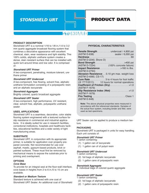 Stonshield URT Product Data.pdf - StonCor Europe