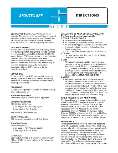 Stontec ERF Directions.pdf - StonCor Europe