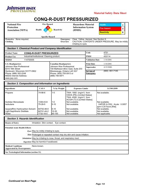 CONQ-R-DUST PRESSURIZED
