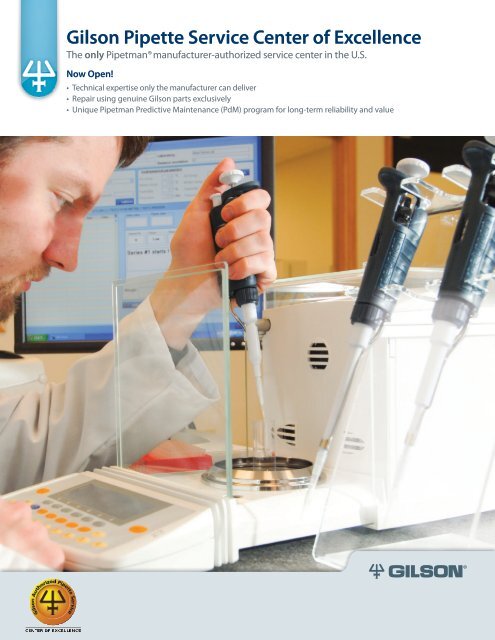 Gilson Pipette Service Center of Excellence - Gilson Pipetman