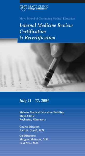 Internal Medicine Review - Mayo Clinic