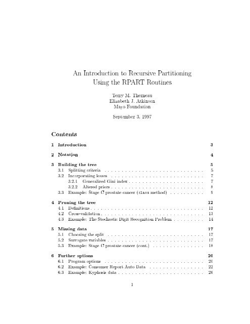 An Introduction To Recursive Partitioning Using The Mayo Clinic