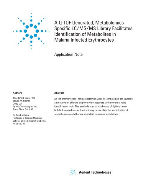 A Q Tof Generated Metabolomics Specific Lc Ms Ms Library