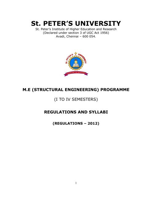 structural engineering - St.Peter's University