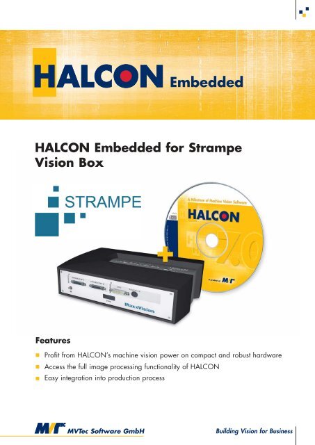 HALCON Embedded for Strampe Vision Box - Machine Vision