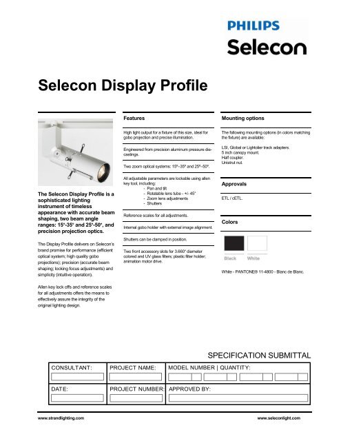 Selecon Display Profile - Strand Lighting