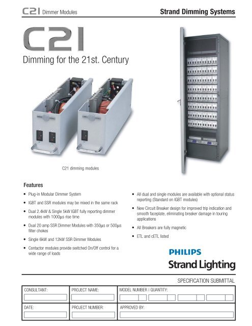 C21 Dimmer Modules - Strand Lighting