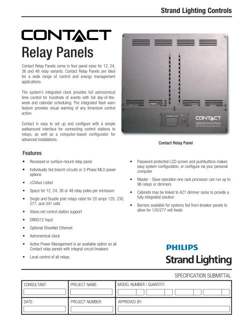 Contact Relay Panels - Strand Lighting