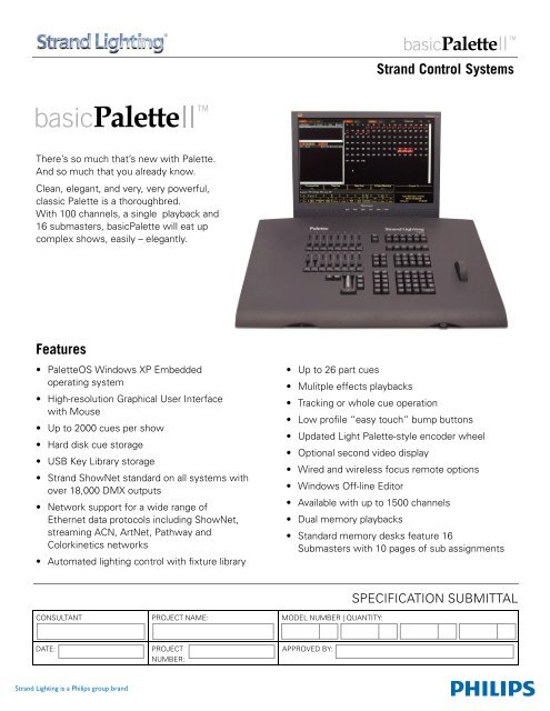 Strand Basic Palette - Strand Lighting