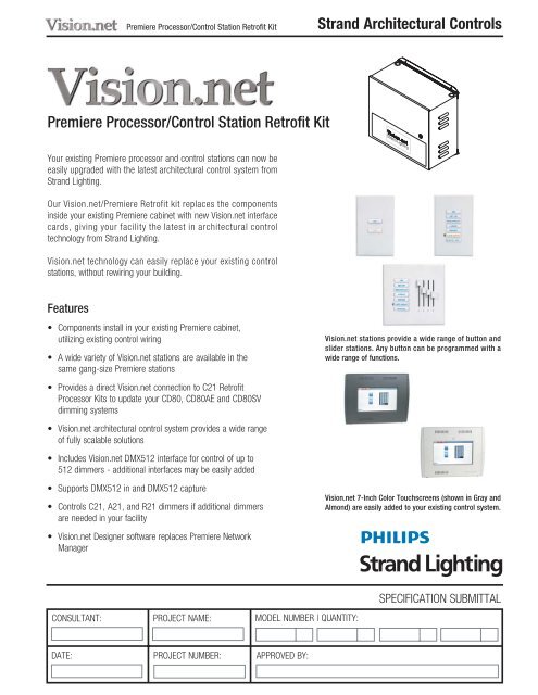 Vision Net - Premiere Processor/ Control Station ... - Strand Lighting